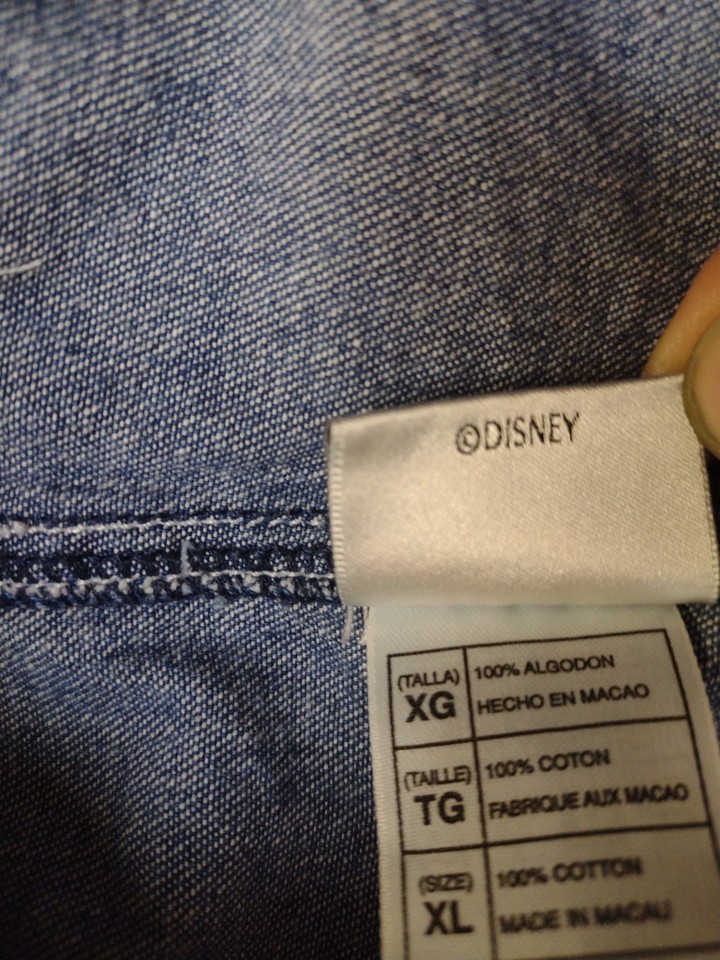 Disney Store Mickey &Minnie Bib Overall Shorts Women Size XL Denim ...