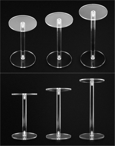 QWORK Round Acrylic Display Stand, Premium Clear Riser Stands, 1 Set | eBay