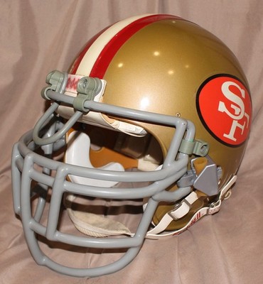 1986 SAN FRANCISCO 49ERS, WD1 FOOTBALL HELMET. 1987 RANDY CROSS STYLE ...