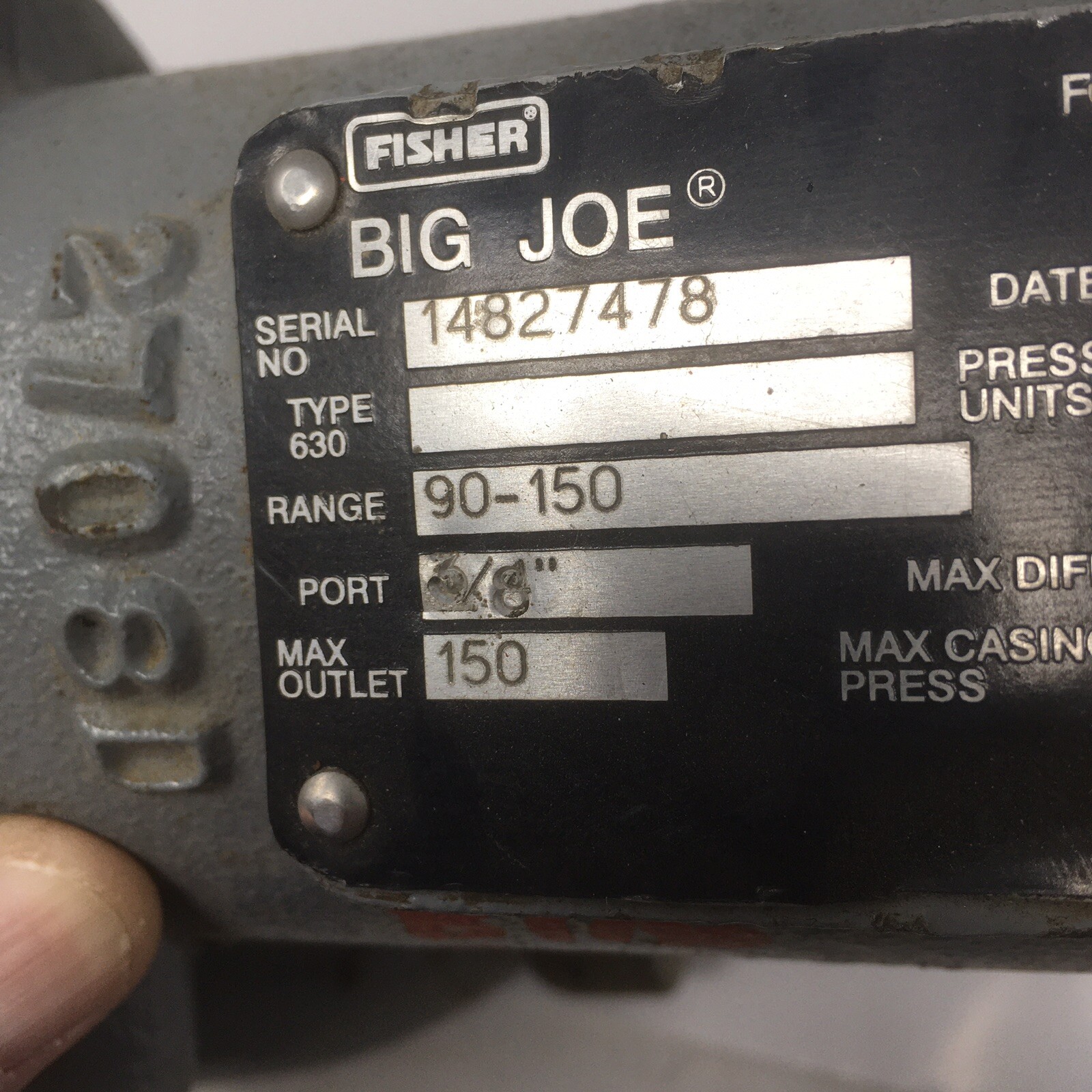 Fisher BIG JOE Type 630 Pressure Regulator Valve 90-150psi 3/8" | eBay