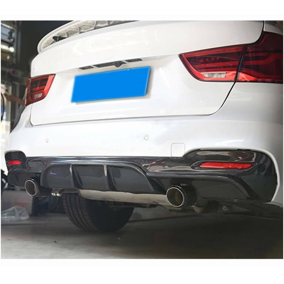REAL Carbon Fiber Rear Diffuser Bumper Lip For 14-18 BMW 3 series GT ...