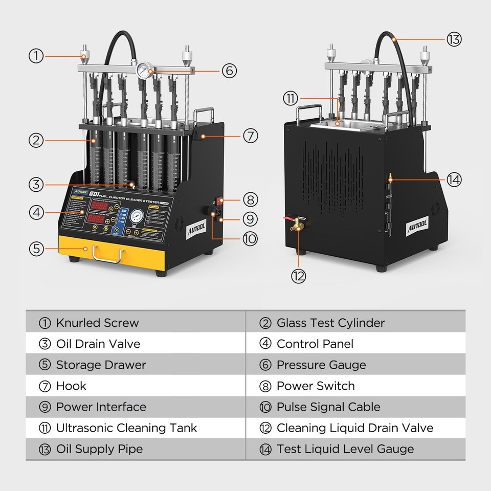Fuel Injector Tester Cleaner Auto Ultrasonic Heating Cleaning Machine ...