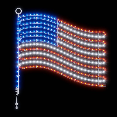 2D American Flag LED Rope Lights - 24"X21.65" Large Lighted up US Flags ...