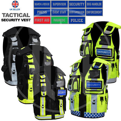 Hi Viz Security Vest Tactical Jacket Dog Handler Vest Enforcement CCTV ...