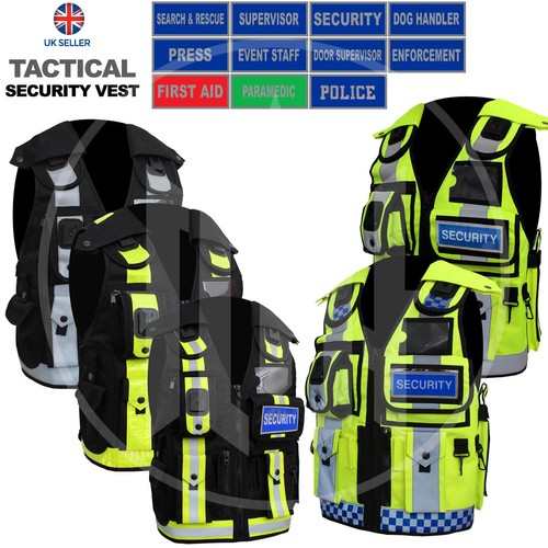 Hi Viz Security Vest Tactical Jacket Dog Handler Vest Enforcement CCTV ...
