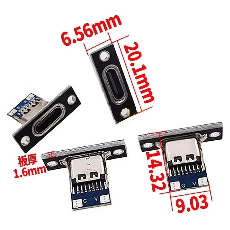 5/20Pcs USB Jack 3.1 Type-C 2Pin 4Pin Female Connector Jack Data ...