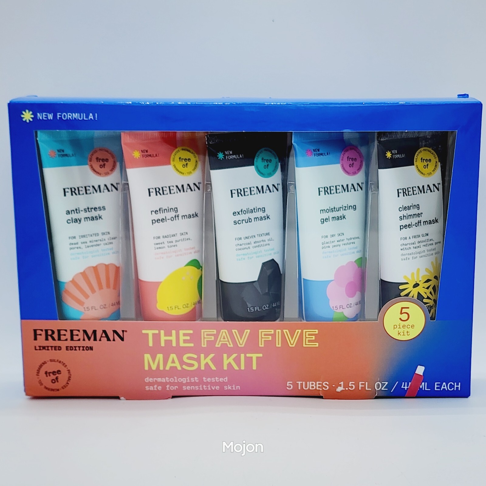 Freeman Fav Five Mask Gift Kit Clay, Peel-Off, Scrub, Gel, Exfoliating ...