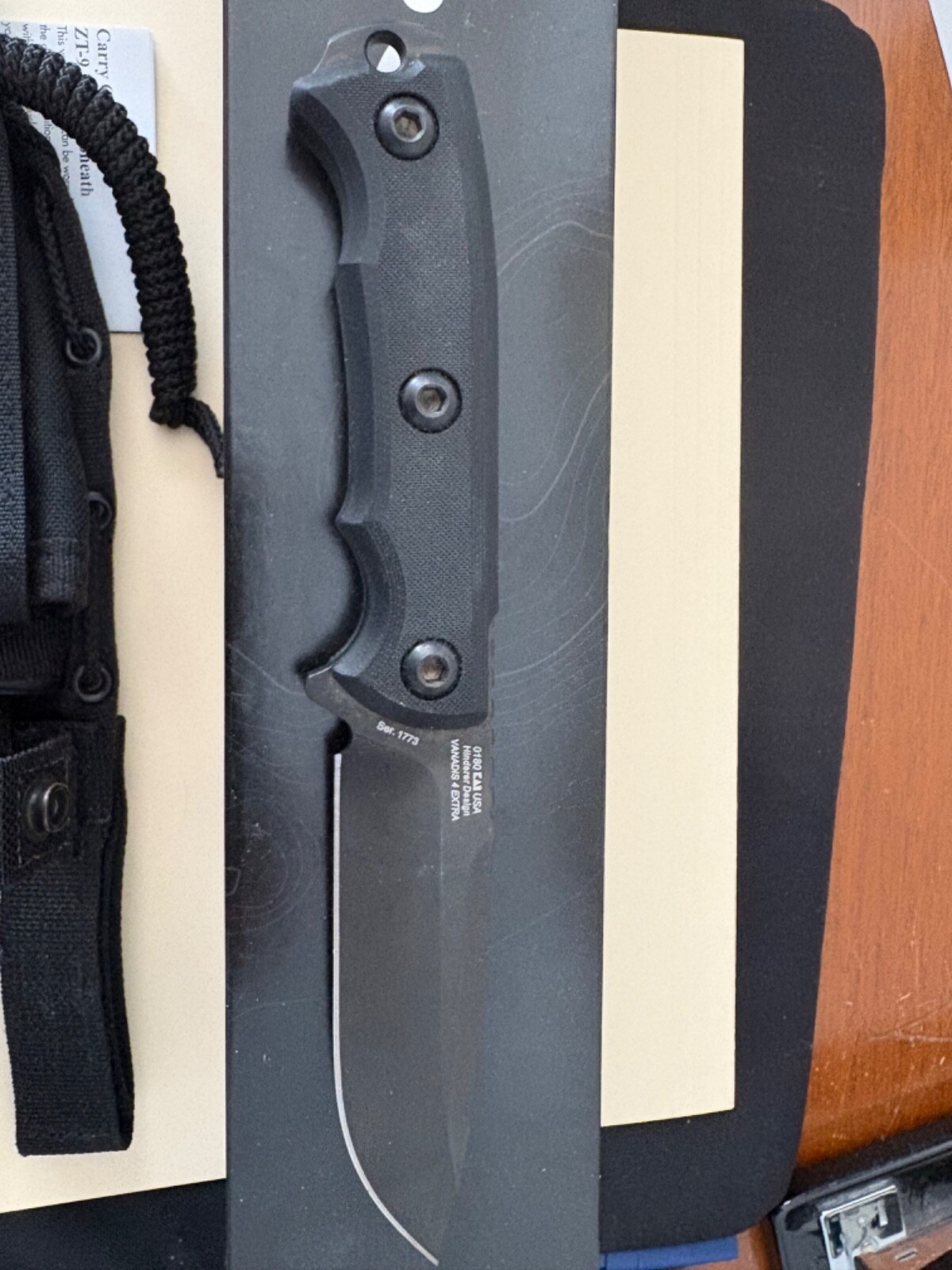 Zero Tolerance ZT 0180 Rick Hinderer Fixed Blade Knife (Vanadis 4 Extra ...