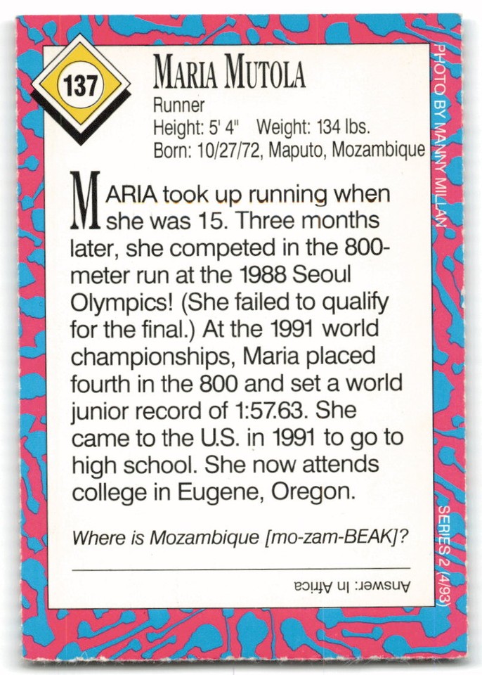1993 Sports Illustrated for Kids #137 Maria Mutola 3AZ | eBay