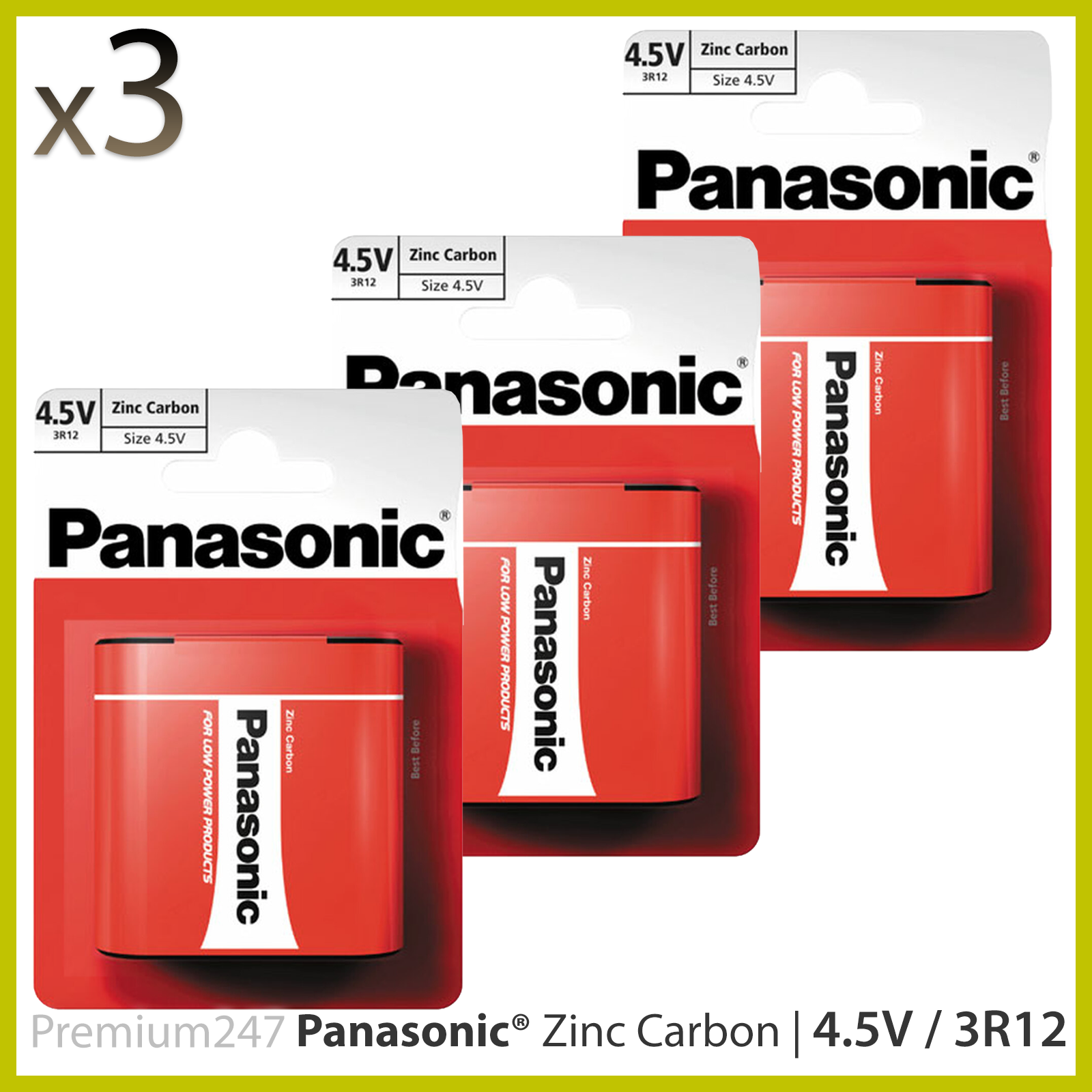 Panasonic 3LR12 MN1203 4.5V Battery 1289 LANTERN Battery 3R12 LONGEST ...