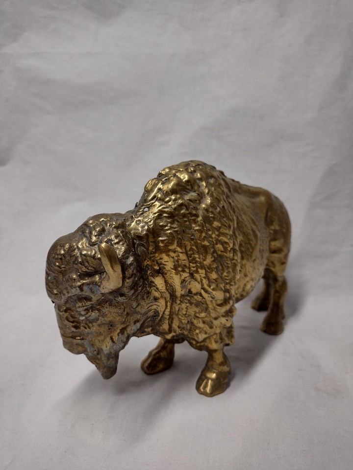 Brass Buffalo Bison Western Statue Sculpture Figurine Art | eBay