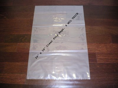 Heavy Duty X-Large Clear Open Top Flat Poly Bag 4 Mil 24x36 Plastic USA ...