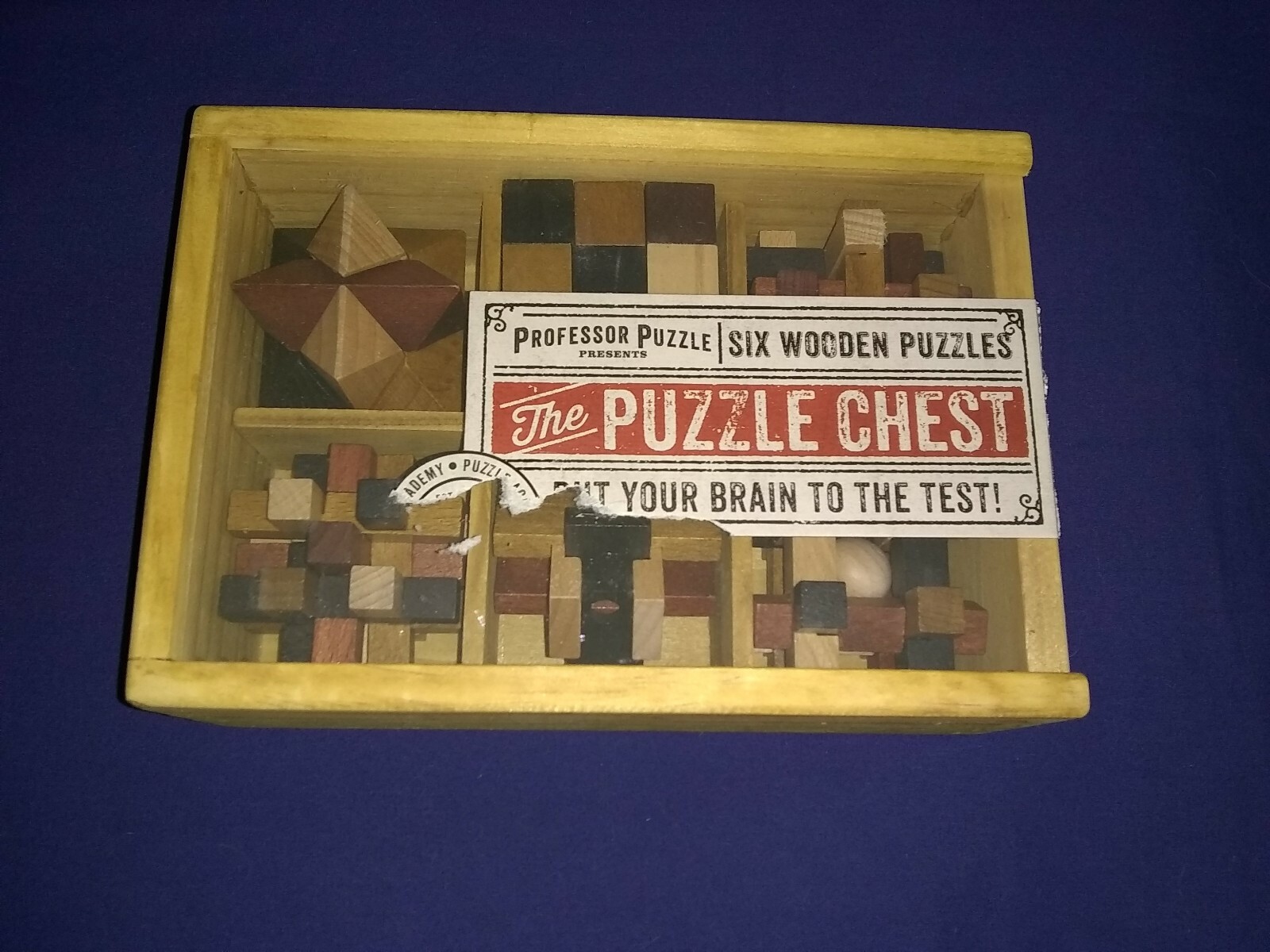 Professor Puzzles: the Puzzle Chest with Six Mindbending Wooden Puzzles ...