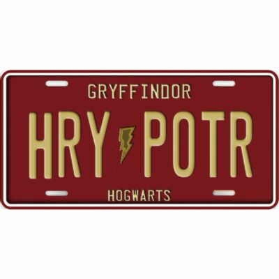 Hogwarts Harry Potter HRY POTR Lightening Gryffindor License Plate Tag ...