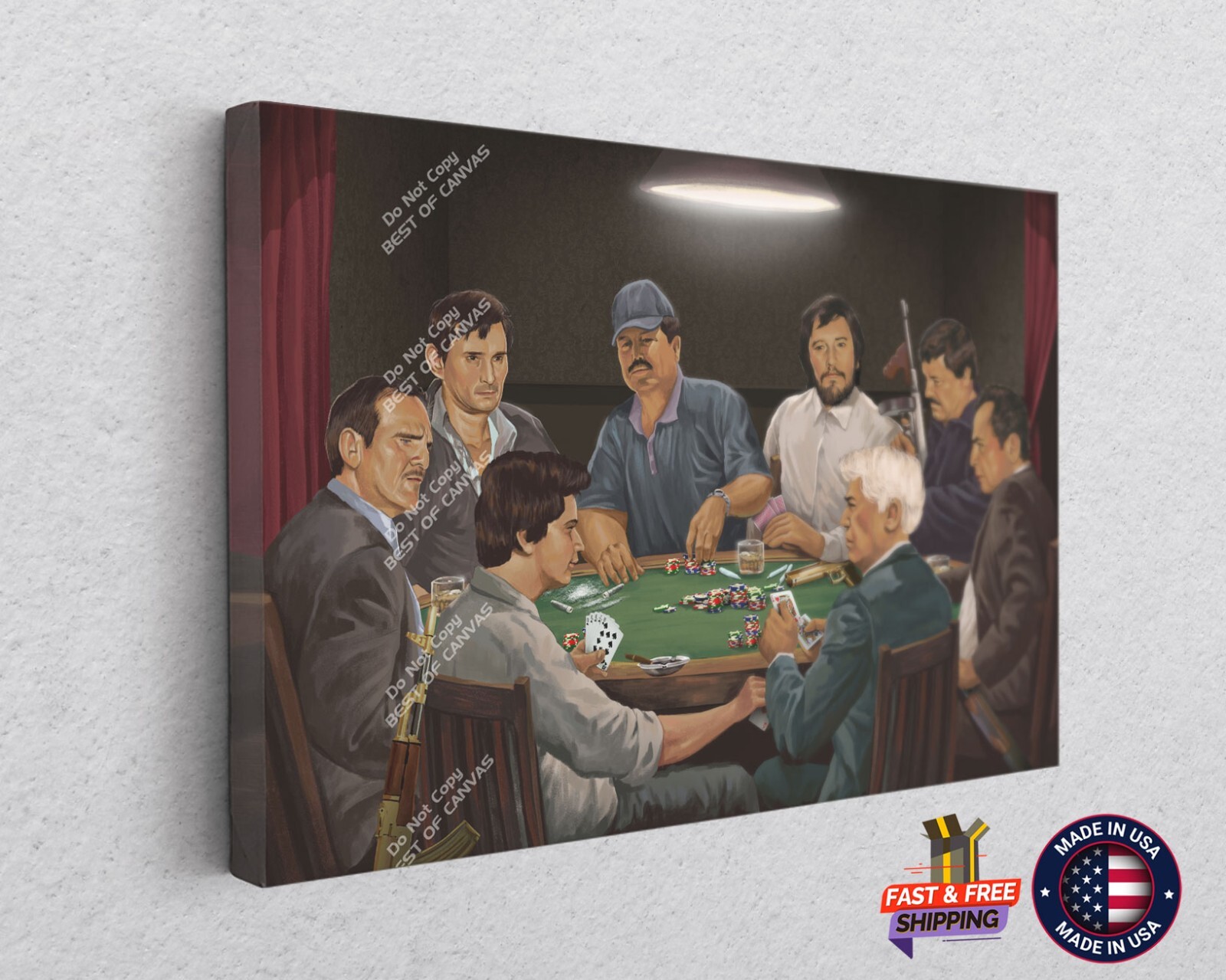 Cartel Mafia Poker Party Real World Painting Canvas Print Art Home ...
