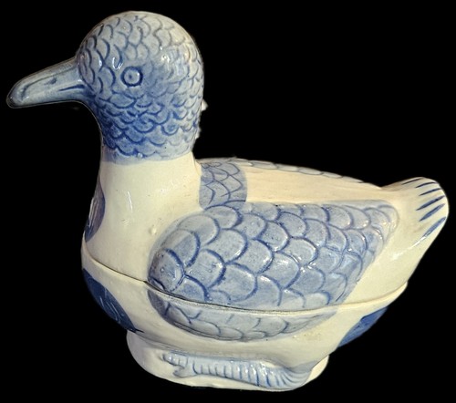 Vintage Nesting Blue White Duck Ceramic China Dish Bowl with Lid | eBay