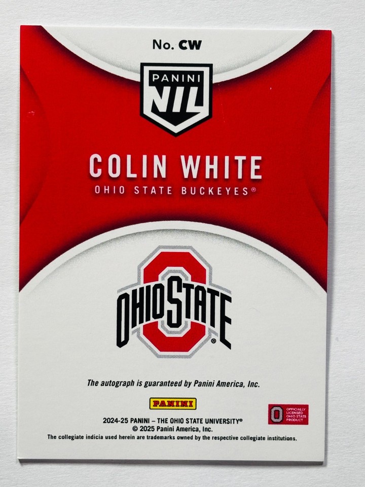 2024-25 The Ohio State Colin White Panini NIL Auto Buckeyes | eBay
