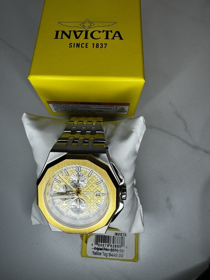 Invicta Akula Chronograph Quartz Gold Dial Men's Watch 47393 | eBay