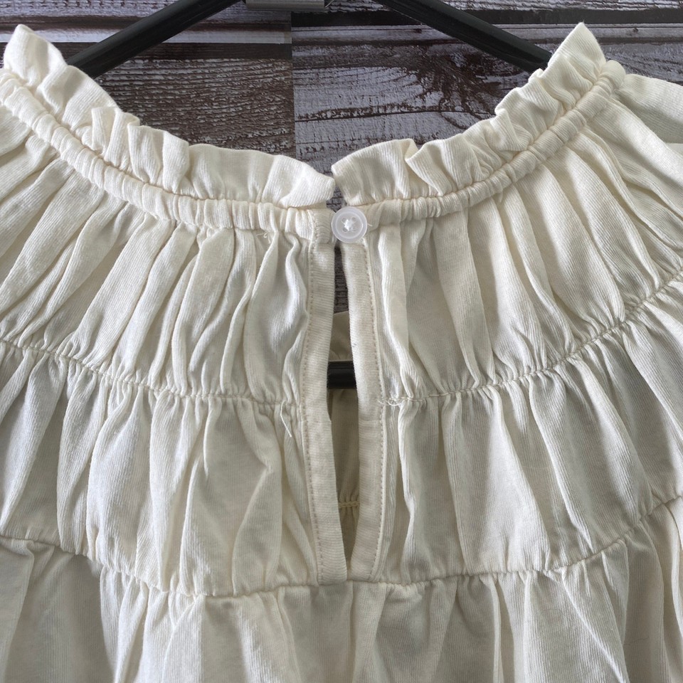 J. Crew Factory Women's Short-Sleeved Top Size S Off-White Smocked NWT ...
