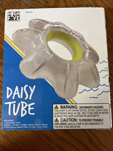 High Five Inflatable Daisy Flower Tube 38”x38”x9” W/ Patch Kit Pool ...