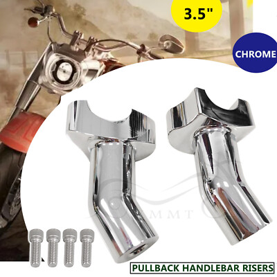 Chrome 3.5" Pullback Handlebar Risers For Harley Breakout Heritage ...