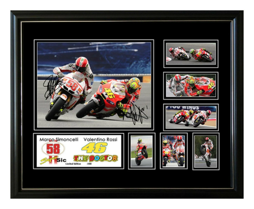 Valentino Rossi & Marco Simoncelli MOTOGP Signed Poster L E Memorabilia | eBay