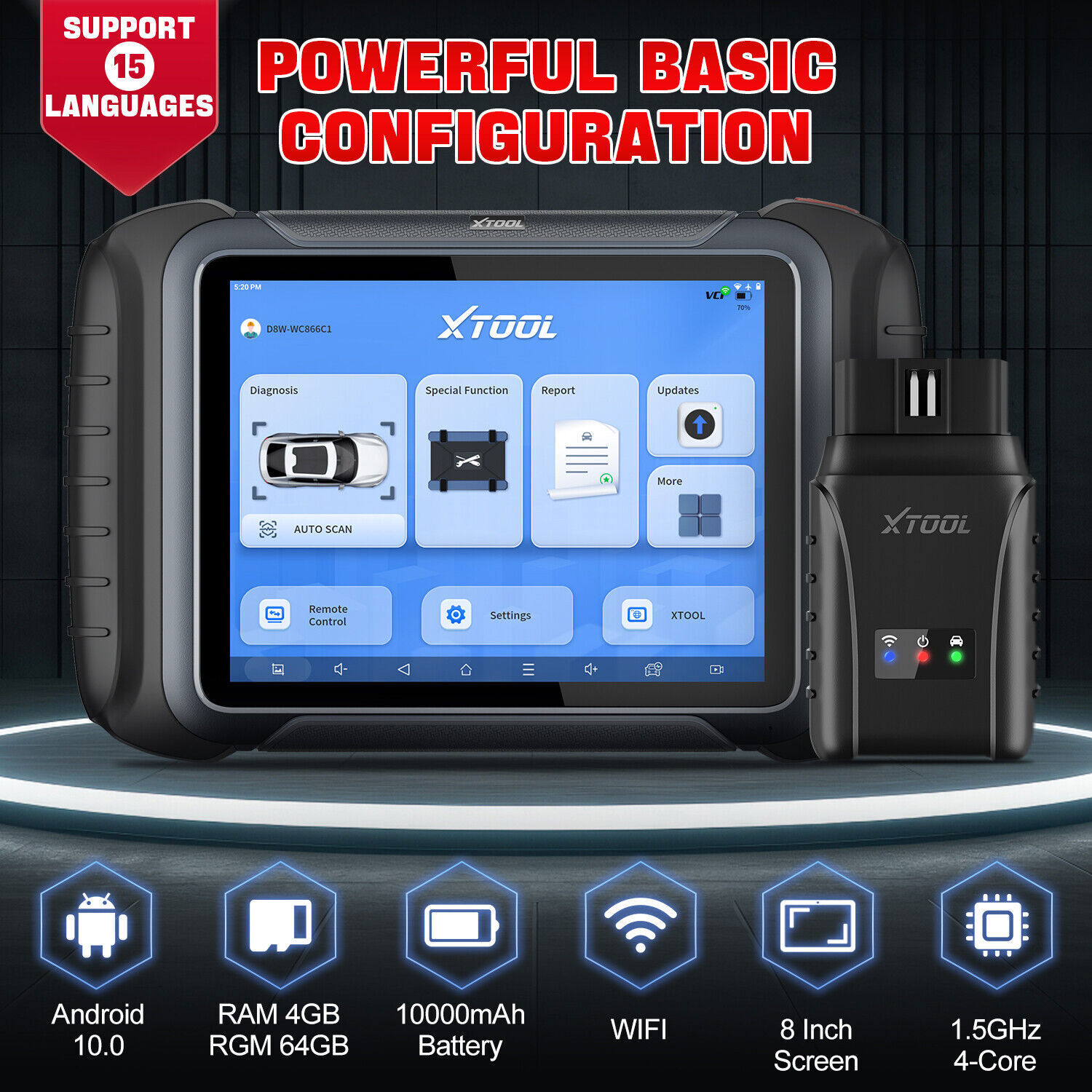 XTOOL D8W Full BiDirectional Diagnostic Scanner Topology Pre-Post Scan ...