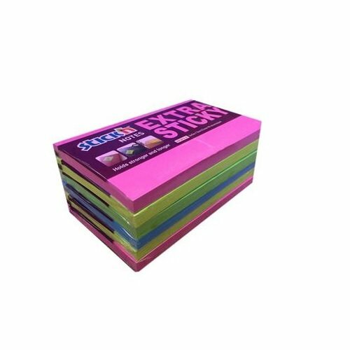 StickN 21687 Extra 76 x 127 mm Assorted Neon Sticky Notes Pack of 6 | eBay