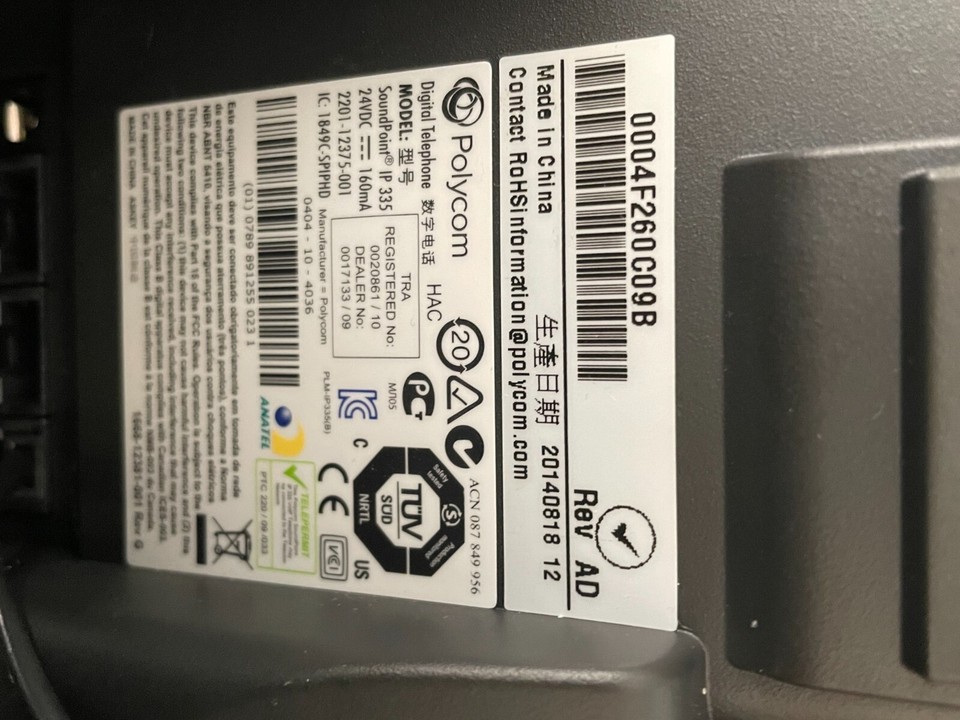 Polycom SoundPoint IP 335 HD Without Power Supply - 610807694670| eBay