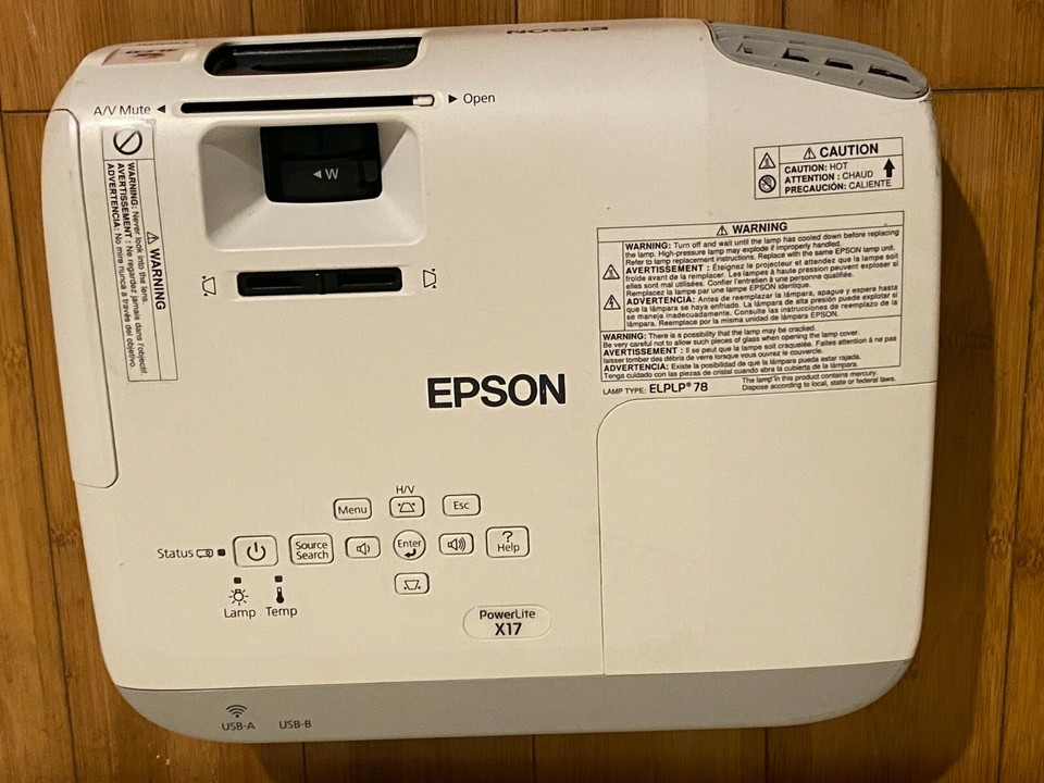 Epson PowerLite X17 3-LCD HD Projector 54 Hours Lamp 3-Chip 2700 Lumen ...