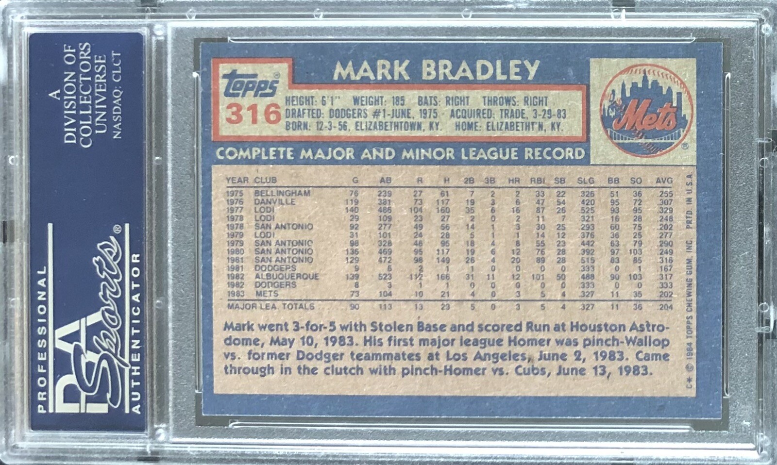 1984 Topps - #316 Mark Bradley (RC) for sale online | eBay