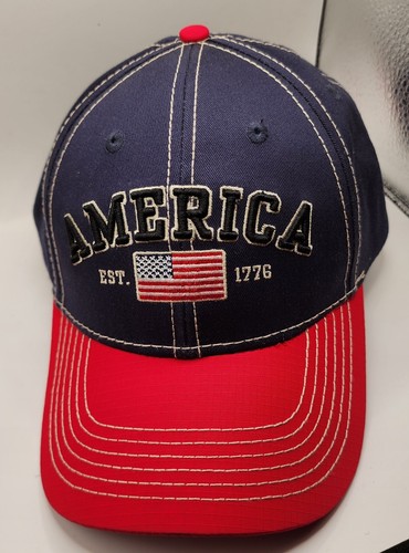 Menard's America Flag Hat Red And Blue USA baseball adjustable | eBay