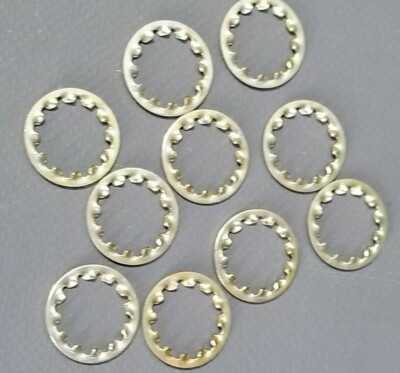 LOT OF 10 BRASS PLATED LOCK WASHERS 1/8 IPS 3/8 Pipe Size Lamp Making ...