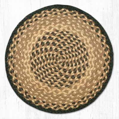 Braided Jute Chair Pad With 2 Ties 15.5". Brown, Tan. Earth Rugs CH-17 ...