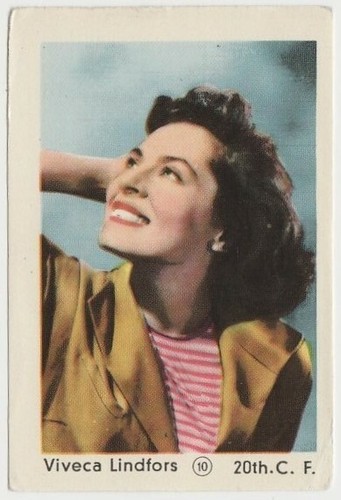 Viveca Lindfors 1952 Maple Leaf Gum Film Star PAPER STOCK Trading Card ...