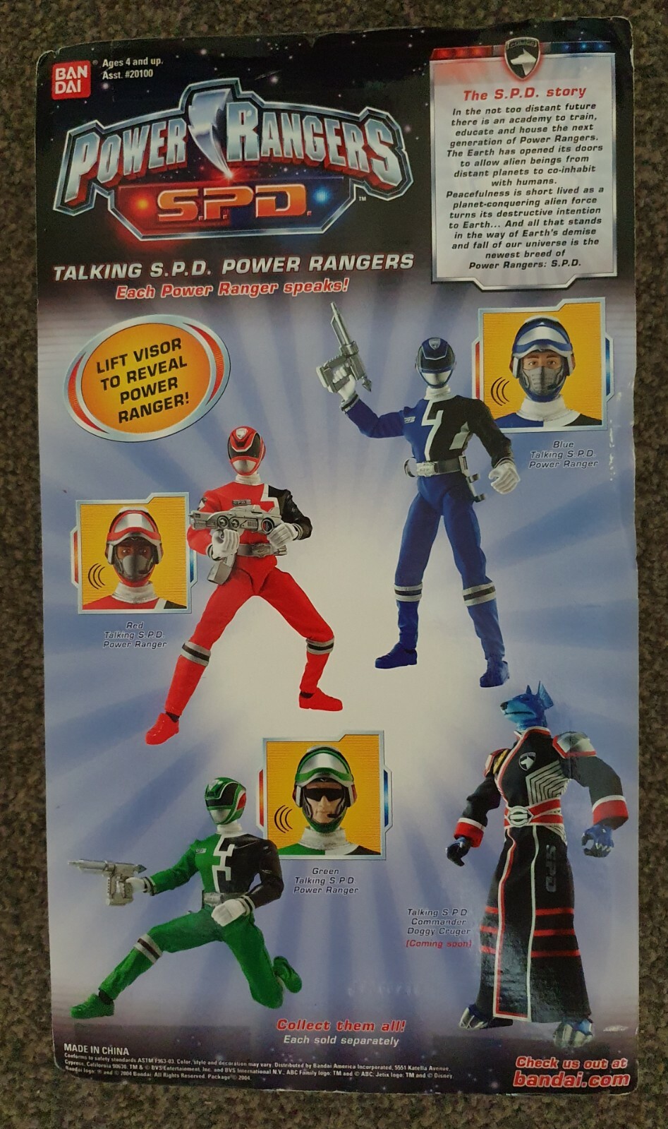 4 X Vintage Power Rangers talking SPD 12 Inch Figures By Bandai 2005 ...