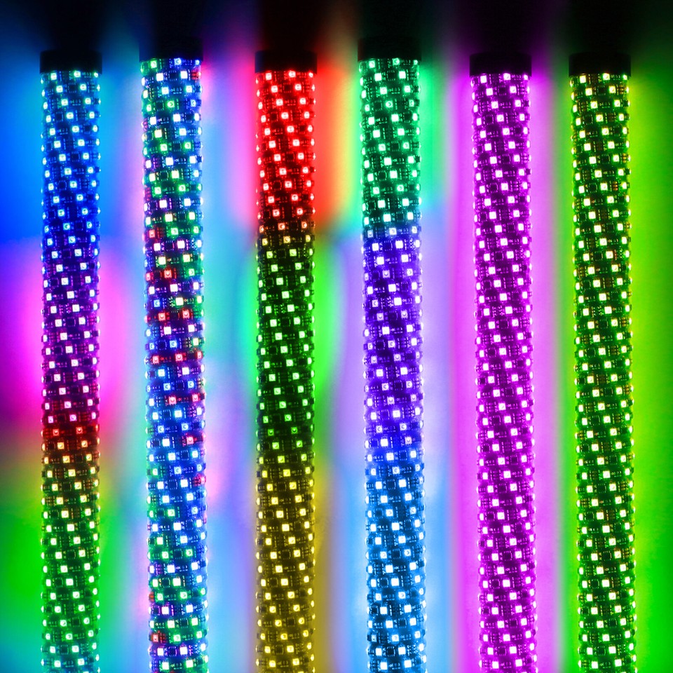 3FT Thick LED Whip Spiral Chasing RGB Fat Whip Lights For Can Am ...