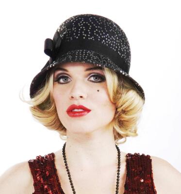 Sequin Flapper Hat Roaring 20's Fancy Dress Halloween Adult Costume ...