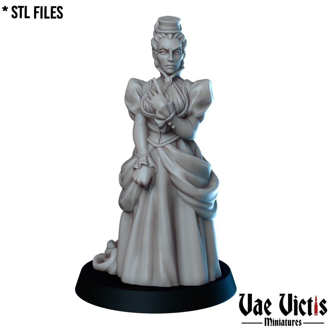 Gothic tale (Set) Vampire Lord Queen Servant Miniature DnD D&D ...