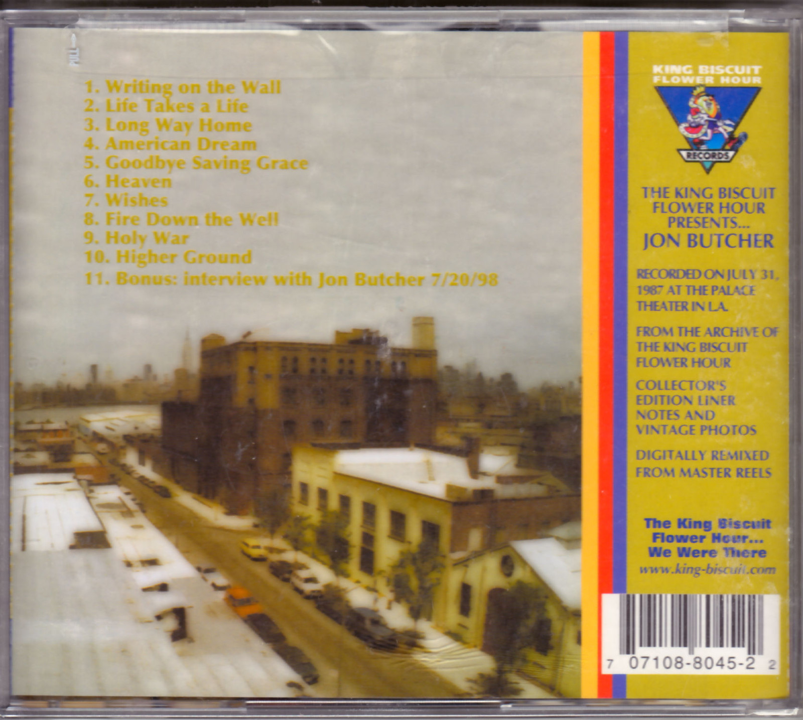 King Biscuit Flower Hour by Jon Butcher (CD, Feb-1999, King Biscuit ...