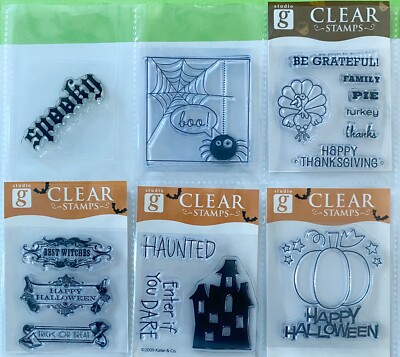 LOT HALLOWEEN FALL Studio G haunted house spooky turkey witches ...