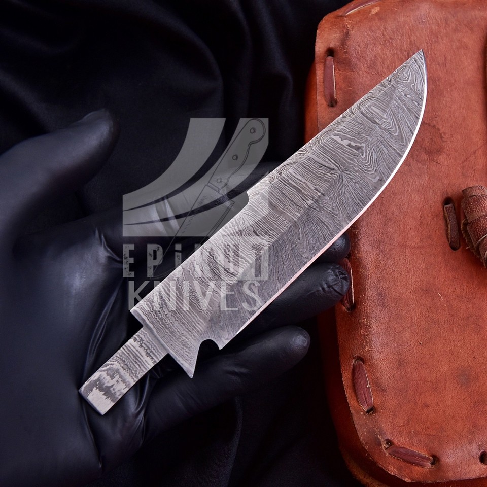 7'' Handmade Damascus Steel Blank Blade–Custom Knife Making Razor Sharp ...