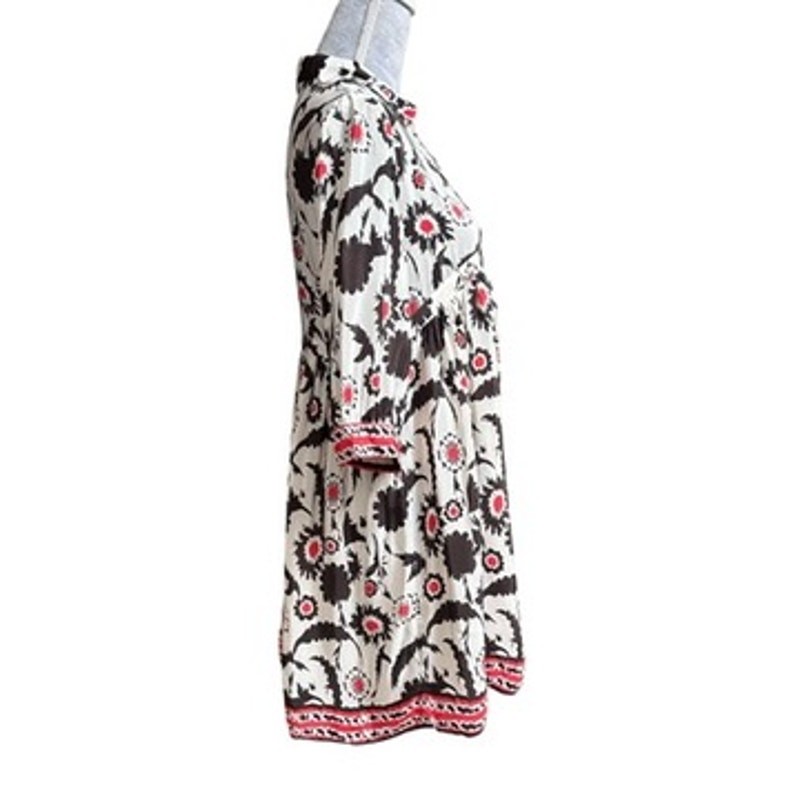 ba&sh Paris Floral "Kitty" Mini Dress XS – Ecru Tunic Style Boho Summer ...