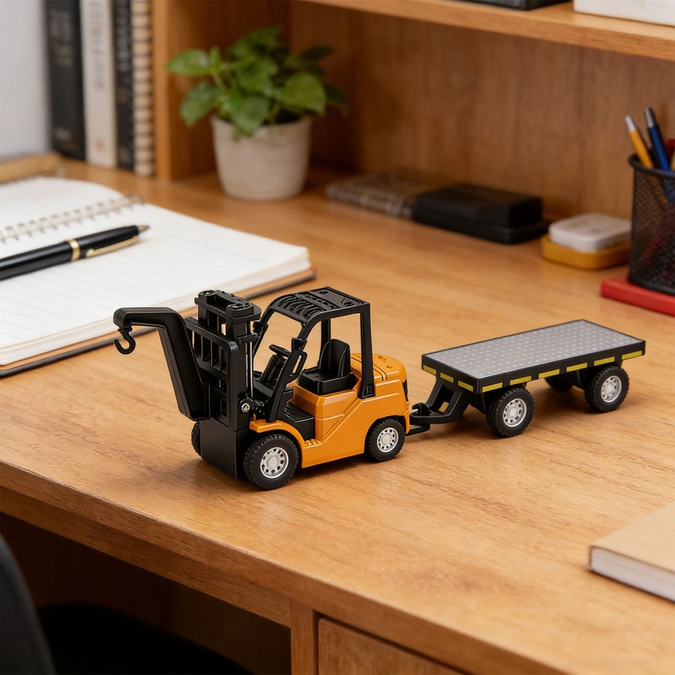 Yellow 1:64 Mini RC Forklift 360° Rotation APP Remote Control SG | eBay UK