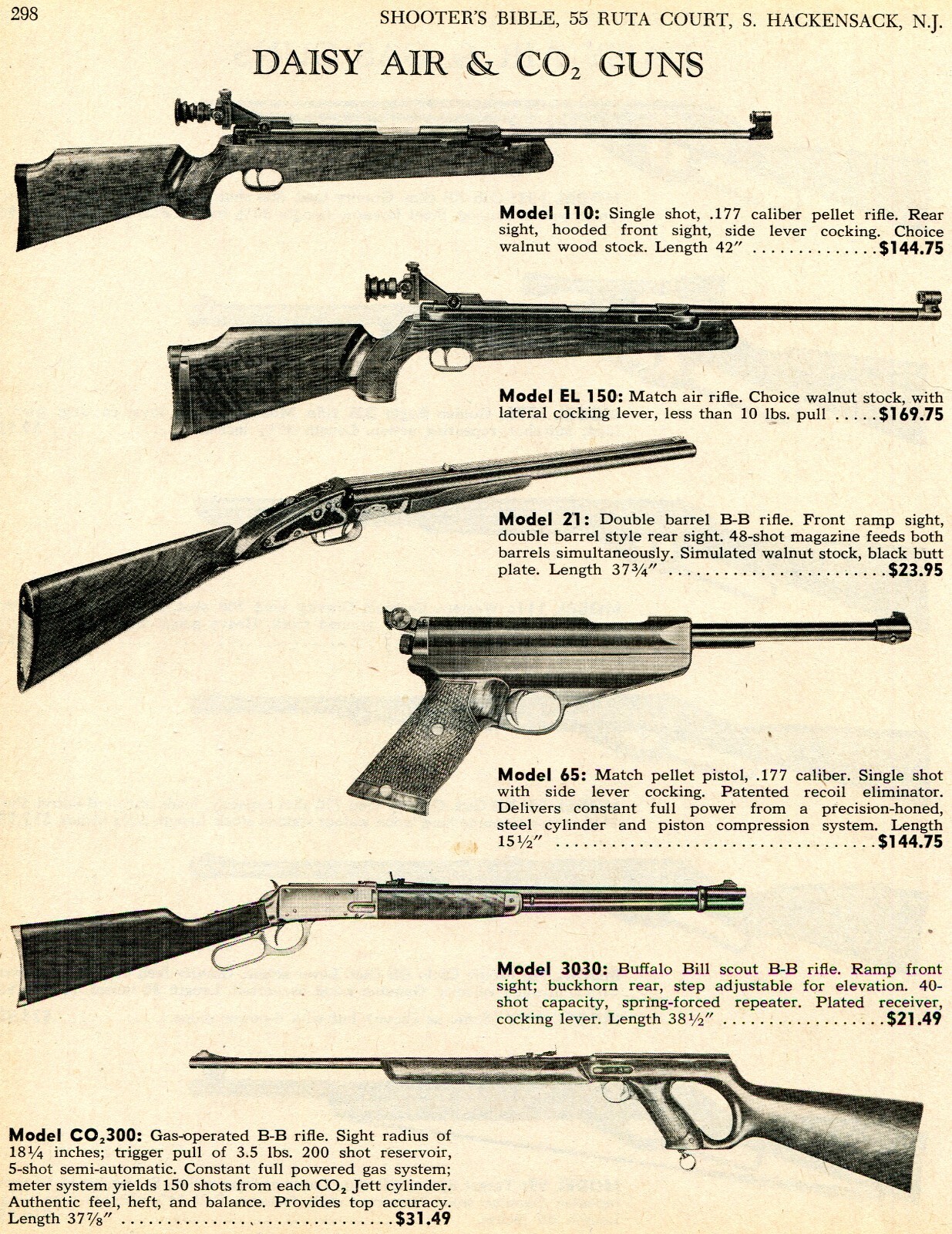 1970 Print Ad of Daisy 110 Cub El 150 21 3030 CO2300 BB Pellet Rifle 21 ...