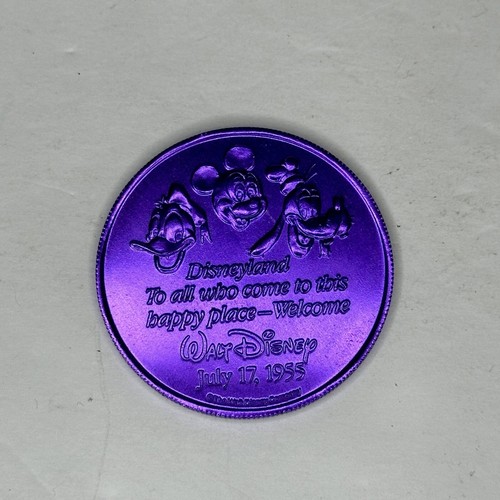 1955 1990 Walt Disneyland Mickey Goofy 35 Years of Magic Purple Token ...