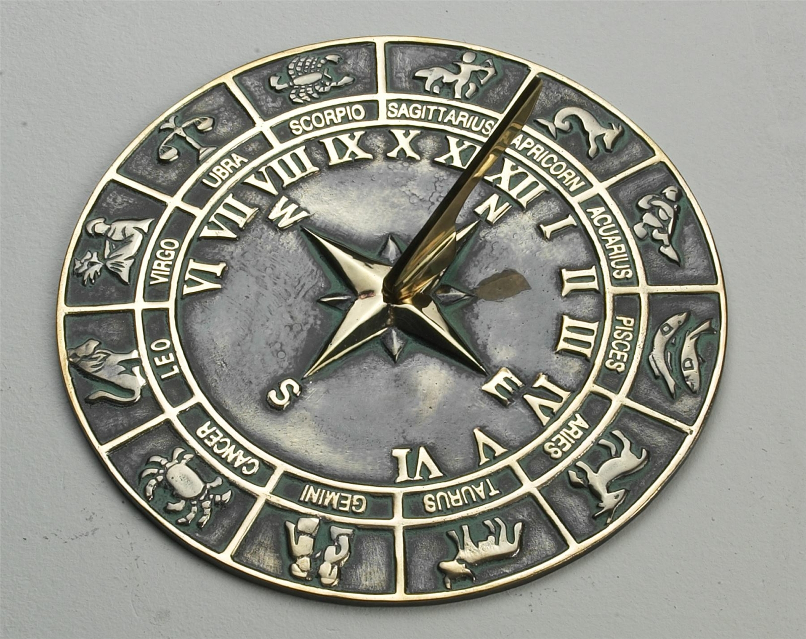 Antique Zodiac Horoscope Sundial - Solid Brass | eBay