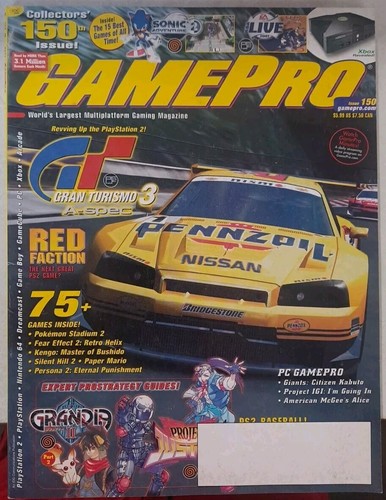 Vtg GamePro Magazine #150 March 2001 Gran Turismo 3 Red Faction Grandia ...