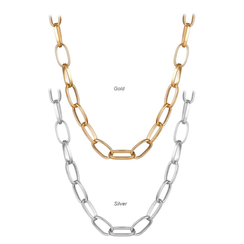 Fashion Jewelry Punk Metal Thick Chain Necklace Collar Hip Hop Street ...