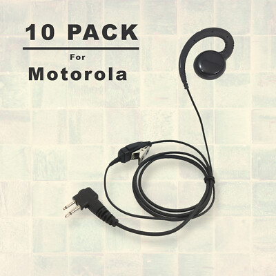 10x C-Shaped Swivel PTT Earpiece for Motorola Two-Way Radios CLS1110 ...